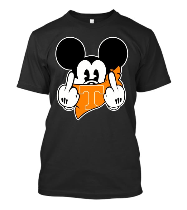 Tennessee Volunteers Mickey Mouse Middle Finger Gesture T-Shirt