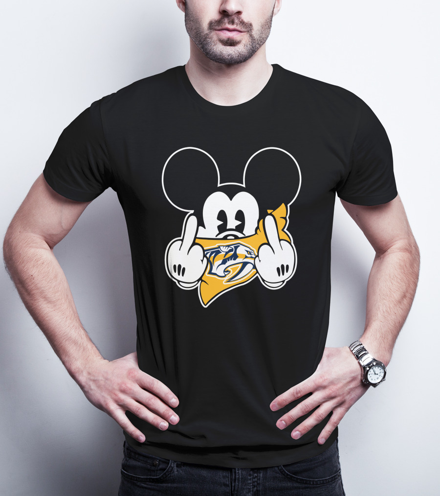 Nashville Predators Mickey Mouse Middle Finger T-Shirt