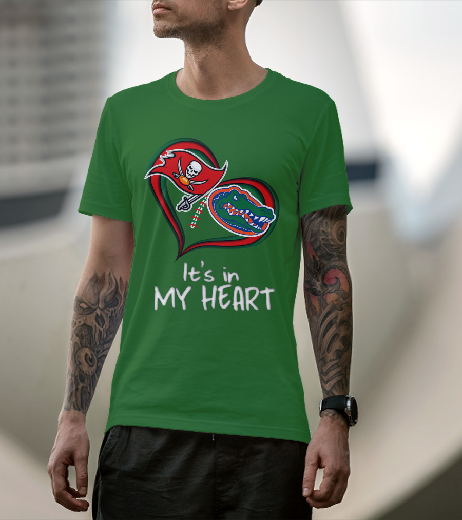 Tampa Bay Buccaneers And Florida Gators It's In My Heart T-Shirt
