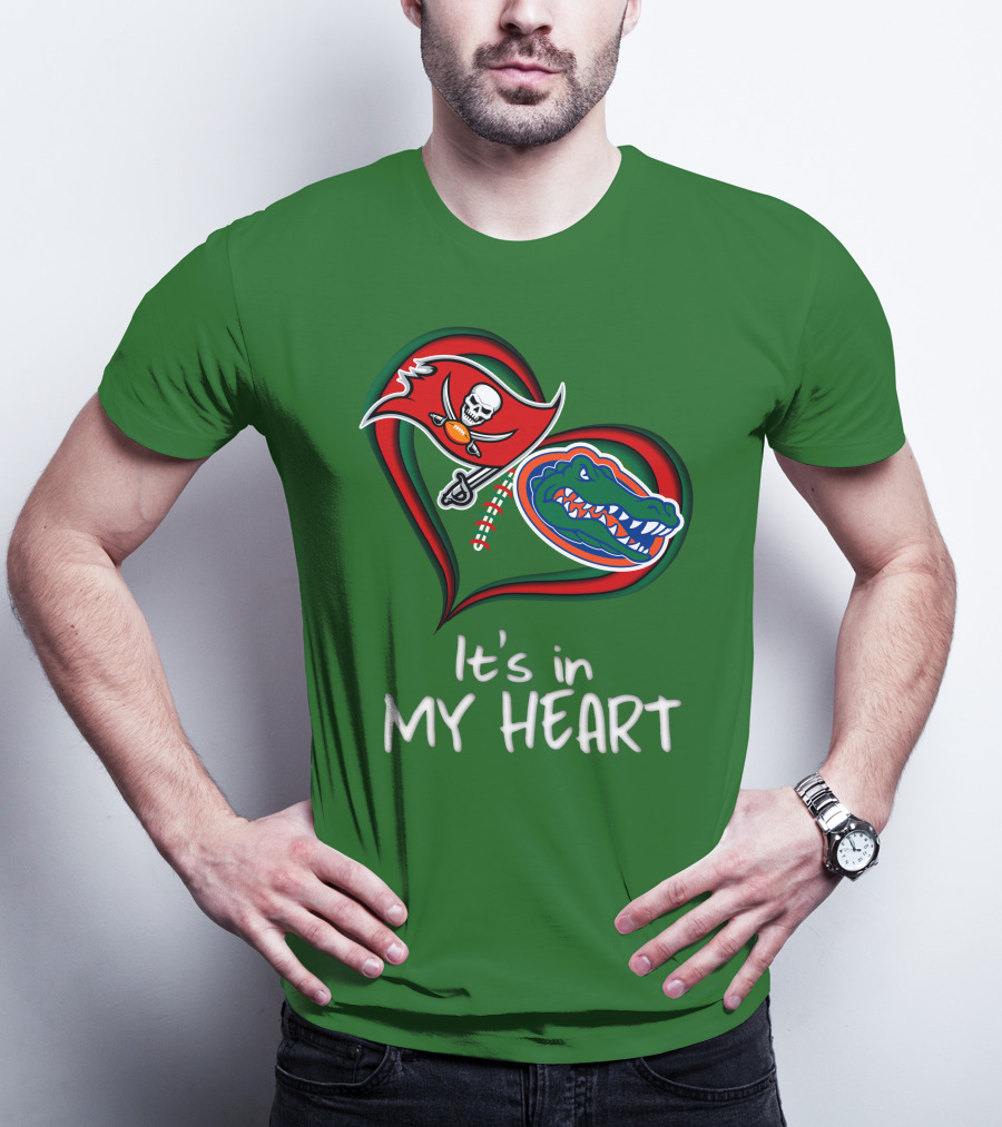 Tampa Bay Buccaneers And Florida Gators It's In My Heart T-Shirt
