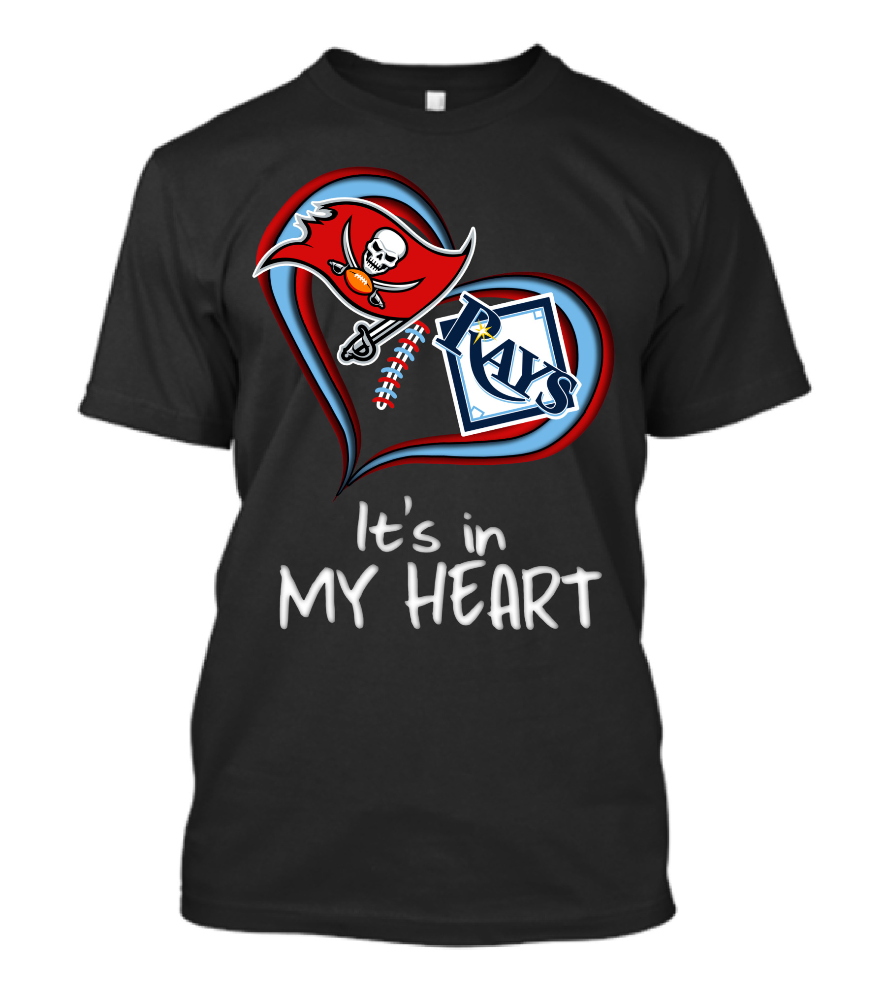 Tampa Bay Buccaneers And Rays It's In My Heart T-Shirt