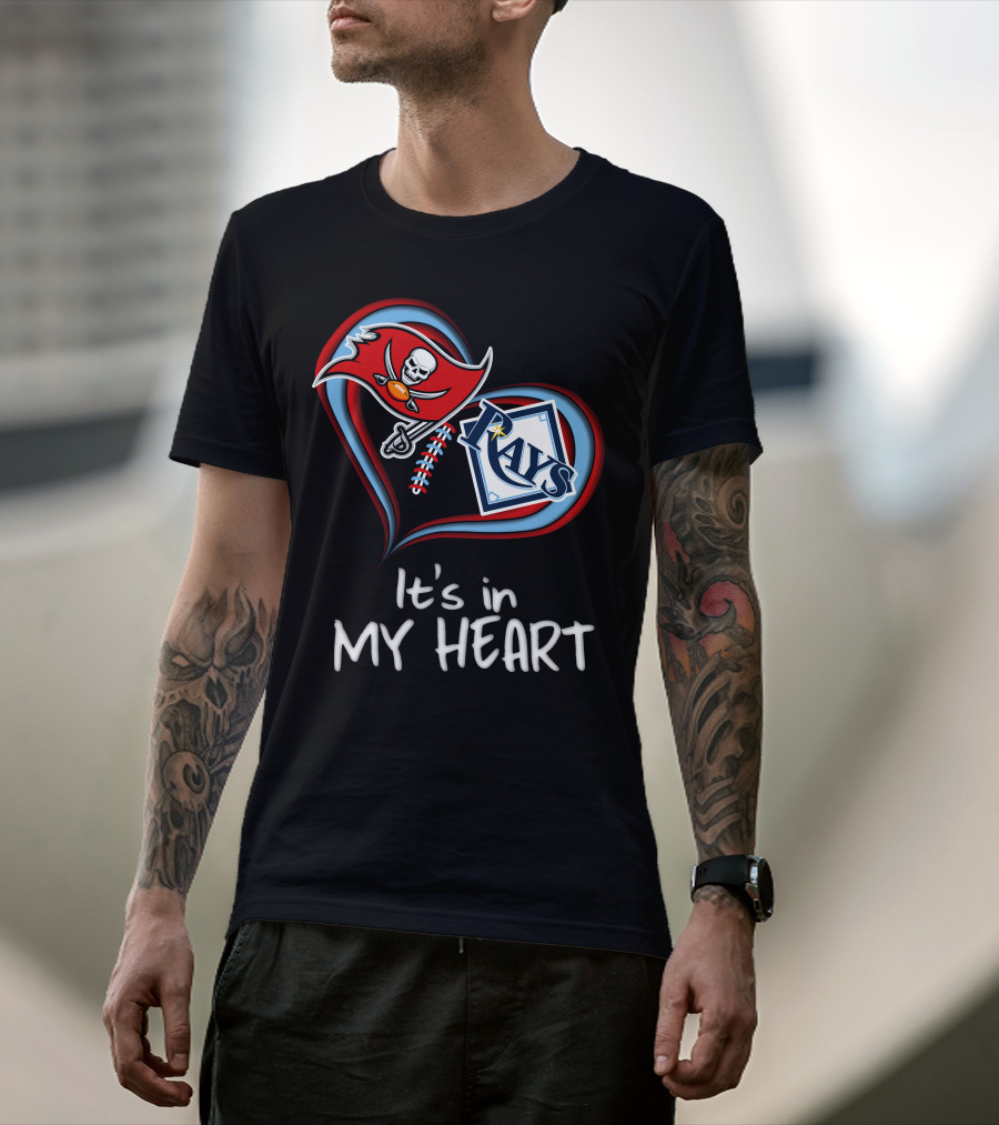 Tampa Bay Buccaneers And Rays It's In My Heart T-Shirt