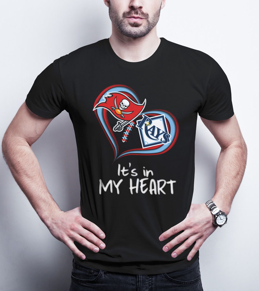 Tampa Bay Buccaneers And Rays It's In My Heart T-Shirt