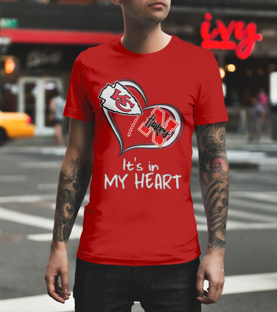 Kansas City Chiefs Nebraska Huskers It's In My Heart T-Shirt