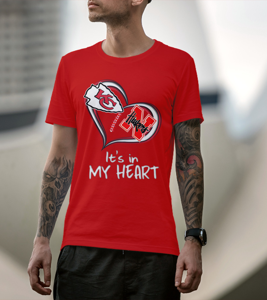 Kansas City Chiefs Nebraska Huskers It's In My Heart T-Shirt