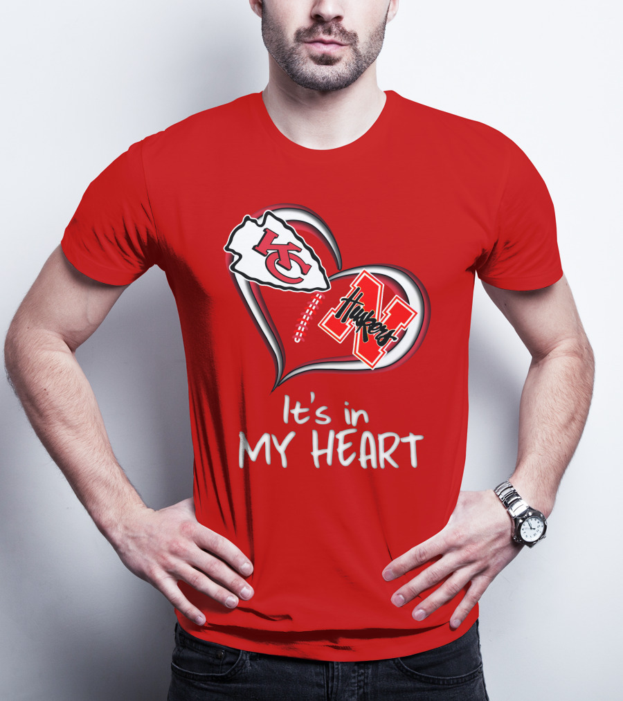 Kansas City Chiefs Nebraska Huskers It's In My Heart T-Shirt