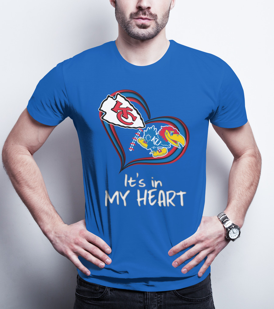 Kansas City Chiefs And Kansas Jayhawks It's In My Heart T-Shirt