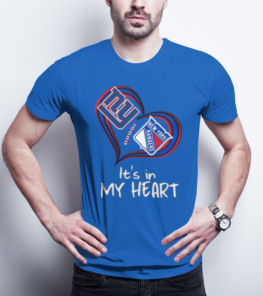 New York Giants And Rangers It's In My Heart T-Shirt