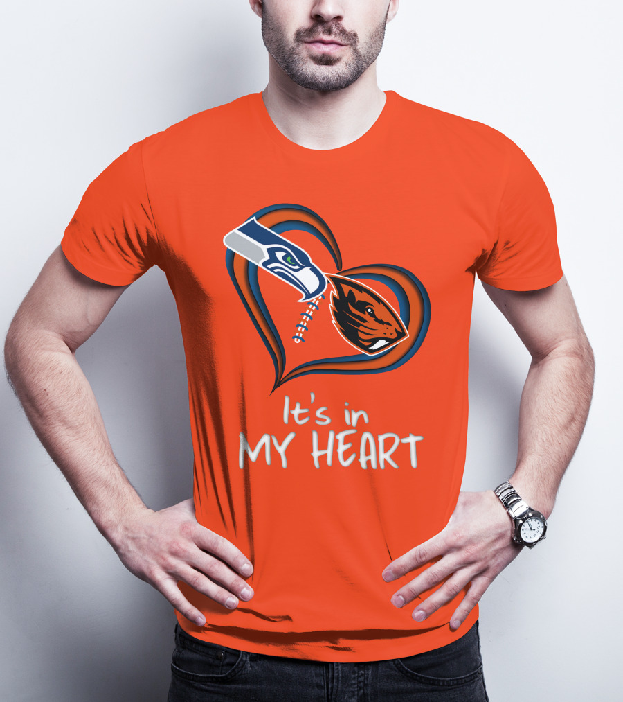 Seahawks And Beavers It's In My Heart T-Shirt