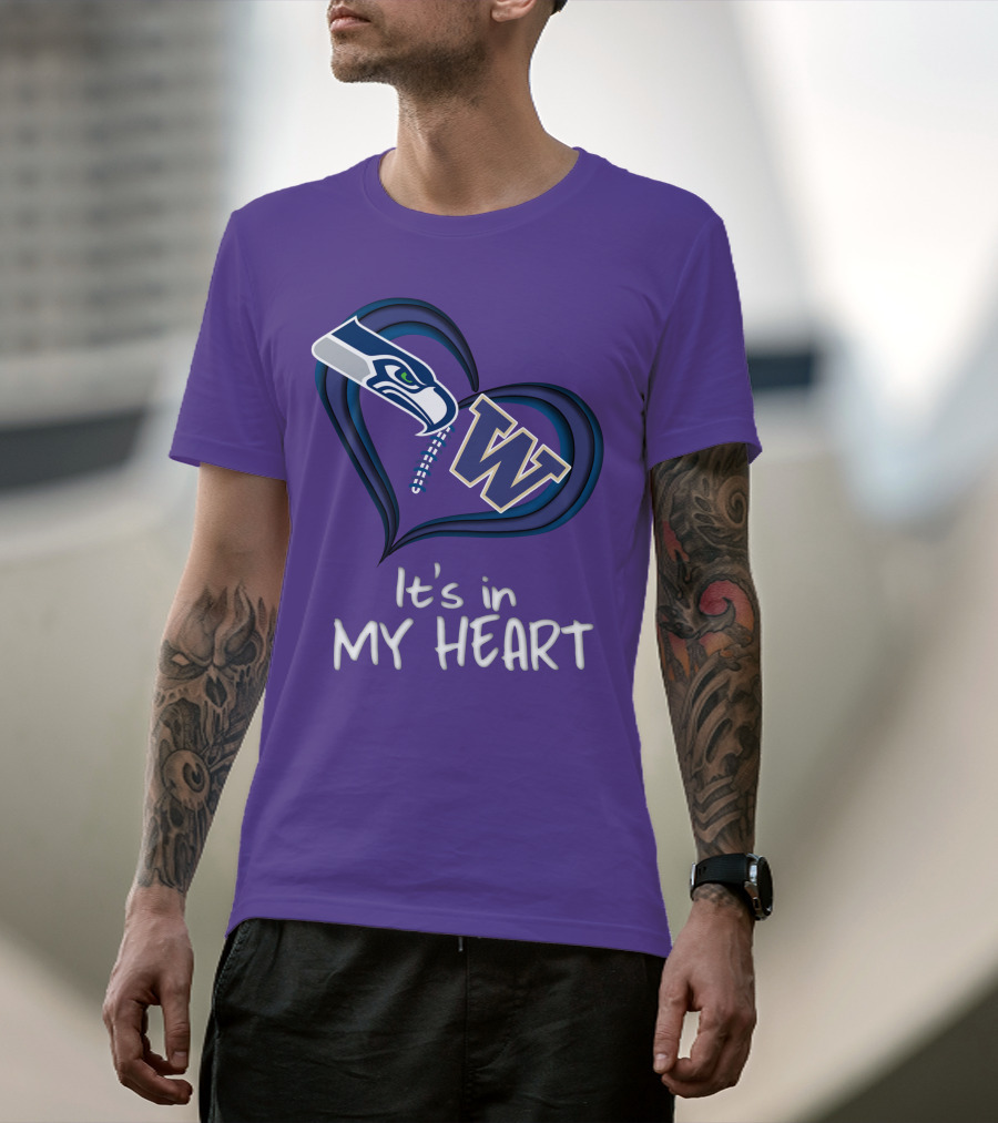 Seahawks Huskies It's In My Heart T-Shirt