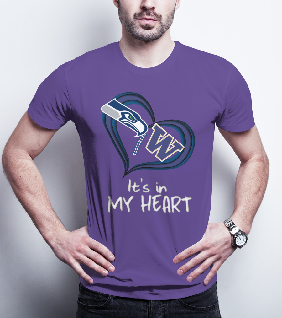 Seahawks Huskies It's In My Heart T-Shirt