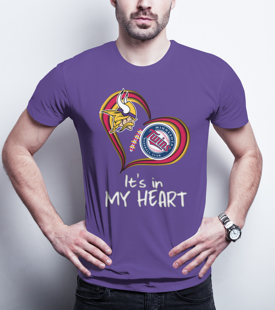 Minnesota Vikings Twins Baseball Club It's In My Heart T-Shirt