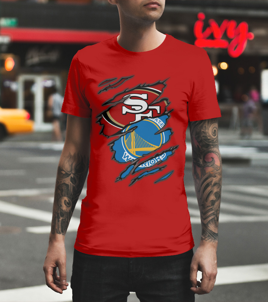 San Francisco 49ers Golden State Warriors Logos T-Shirt