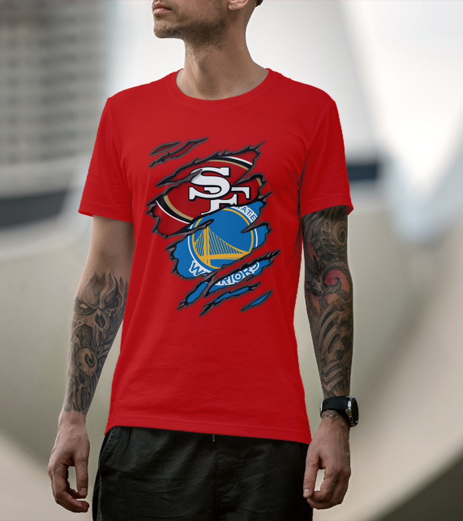 San Francisco 49ers Golden State Warriors Logos T-Shirt