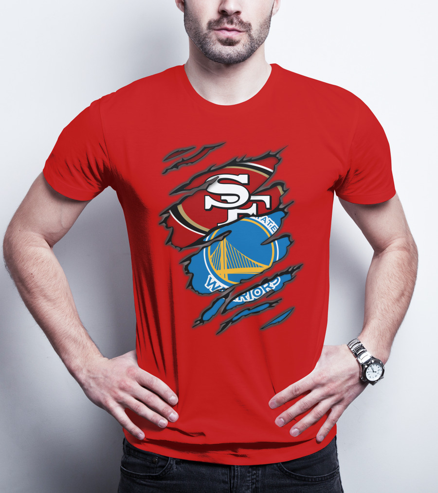 San Francisco 49ers Golden State Warriors Logos T-Shirt
