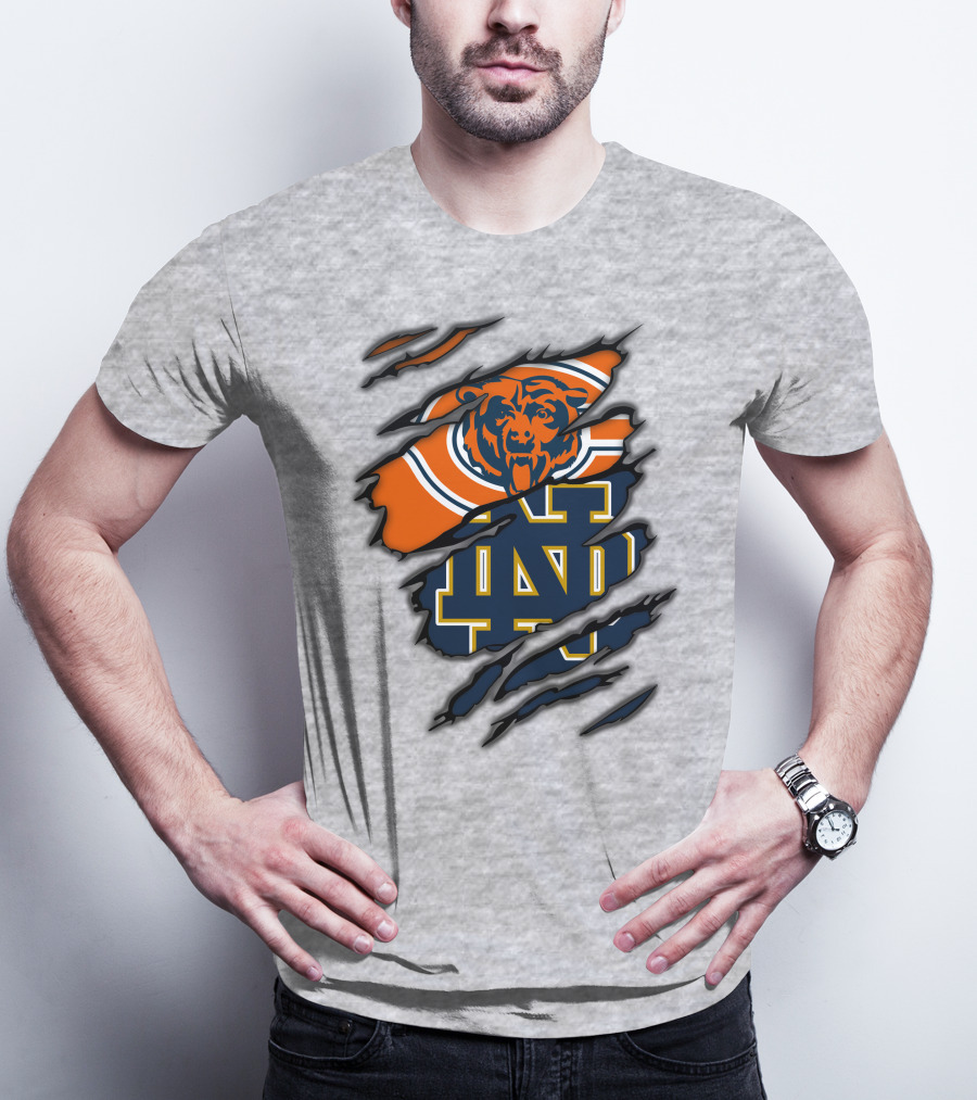 Chicago Bears Notre Dame Fighting Irish Crossover T-Shirt