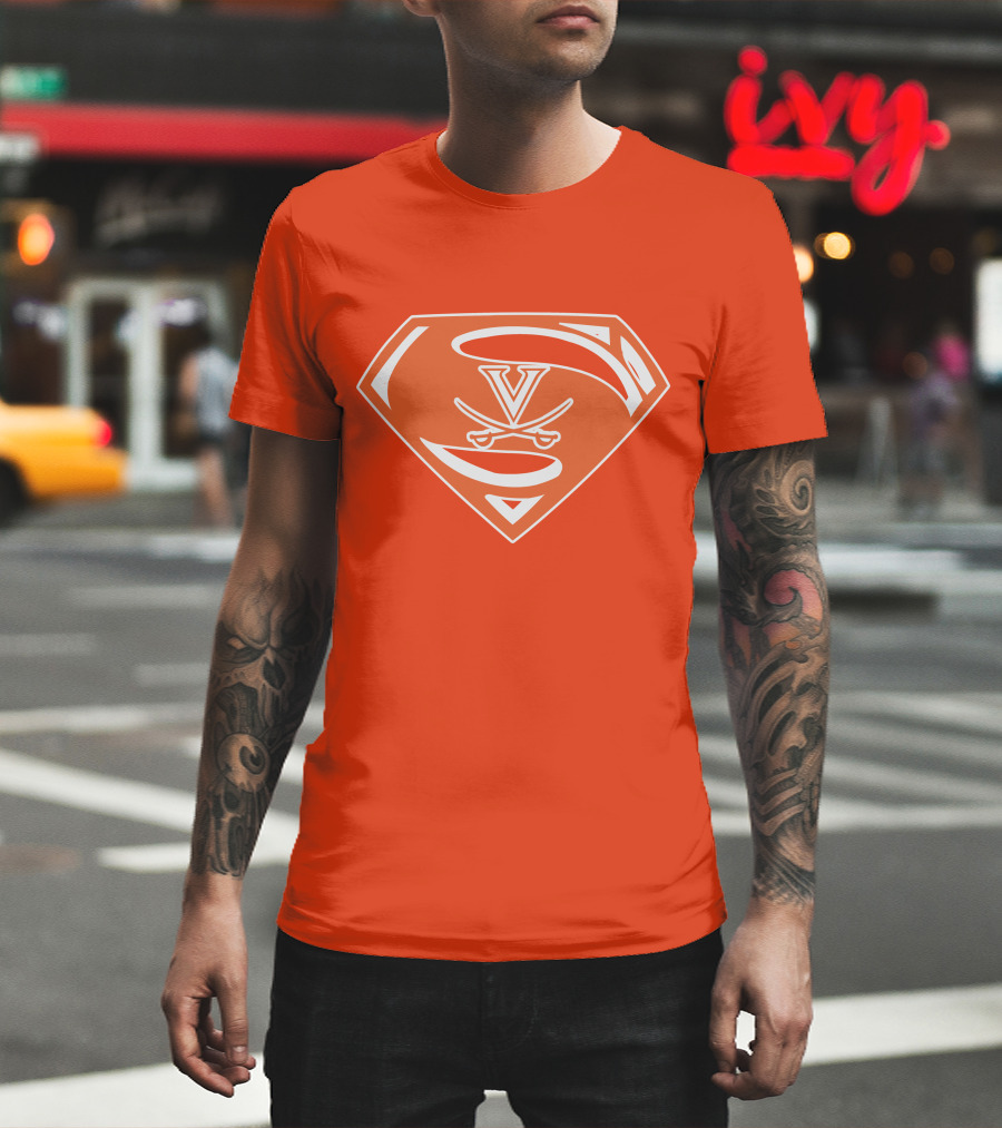 Cavaliers Orange S Shield With V And Crossed Swords T-Shirt