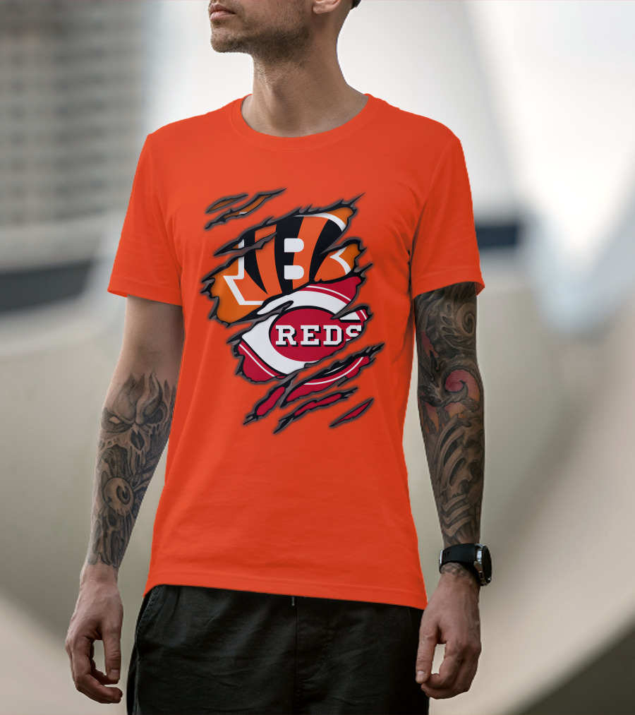 Bengals Reds Cincinnati Sports Claw Marks T-Shirt