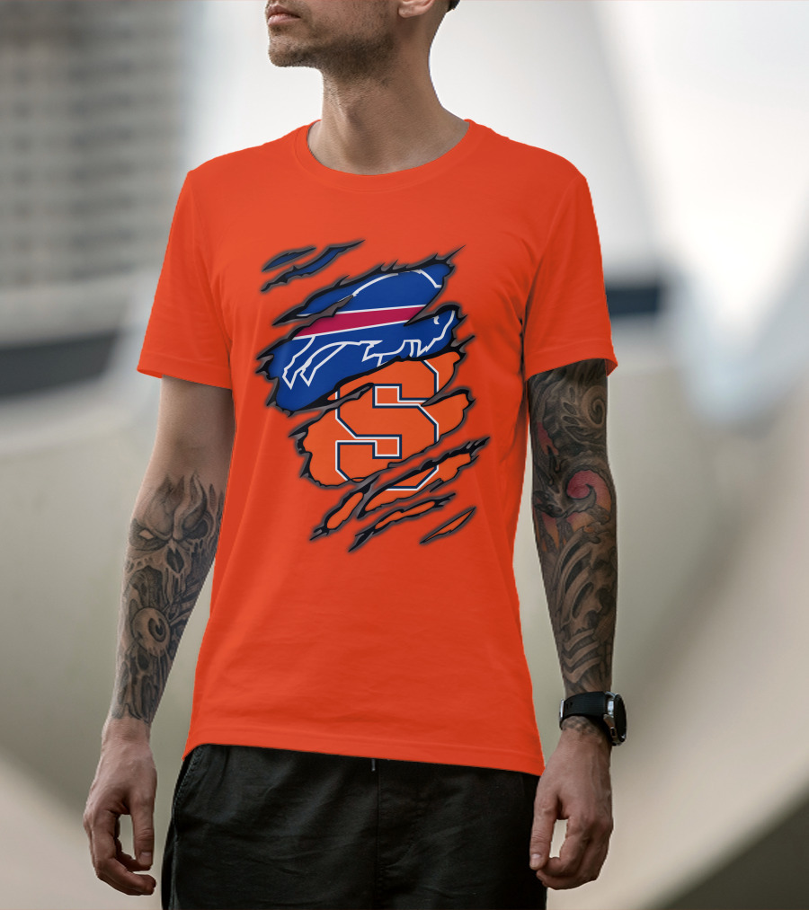 Buffalo Bills Syracuse University Orange Logo Combination T-Shirt