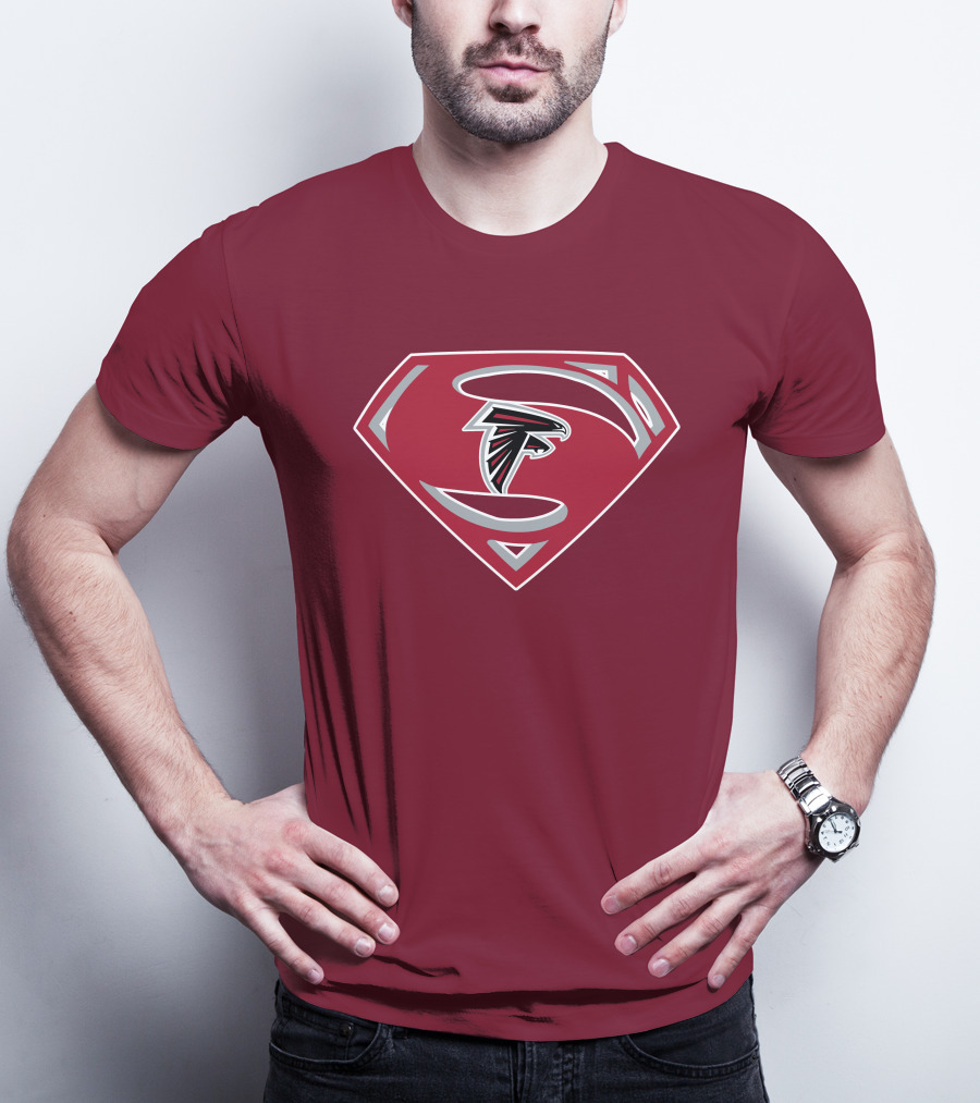 Atlanta Falcons Super Man Logo Combination T-Shirt