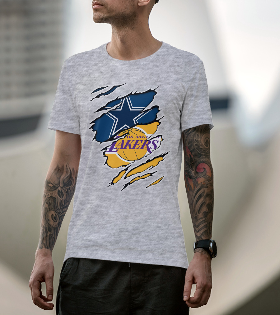 Dallas Cowboys Los Angeles Lakers Logo Mashup T-Shirt