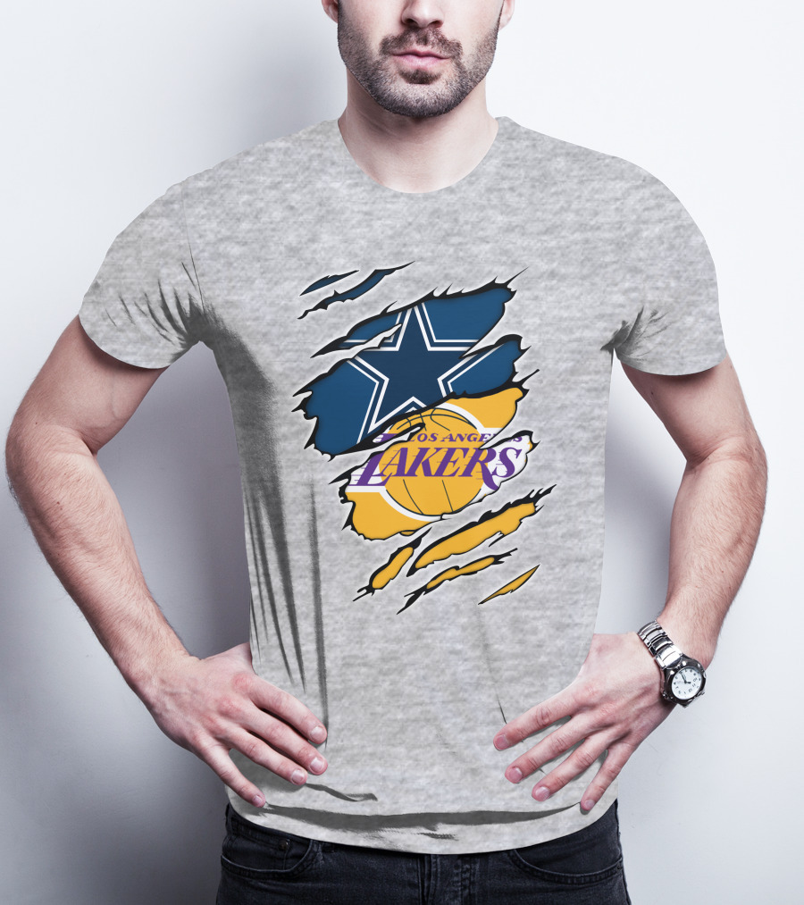 Dallas Cowboys Los Angeles Lakers Logo Mashup T-Shirt