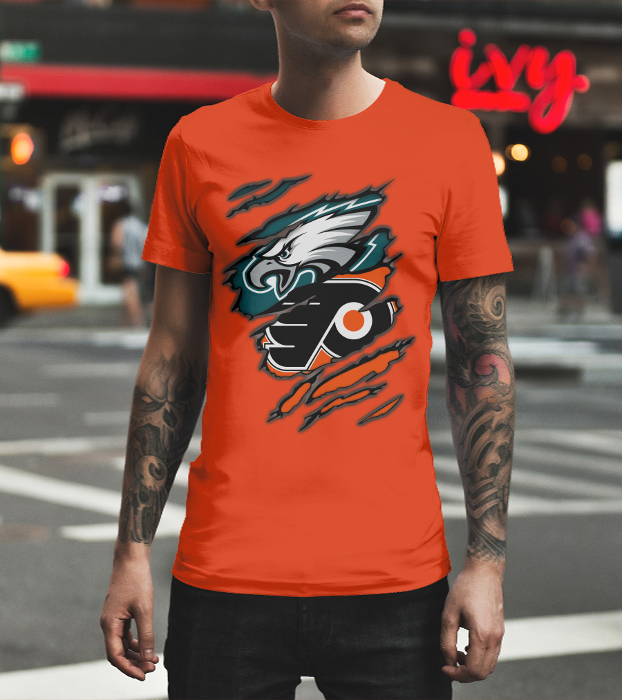 Philadelphia Eagles Flyers Logo Mashup T-Shirt