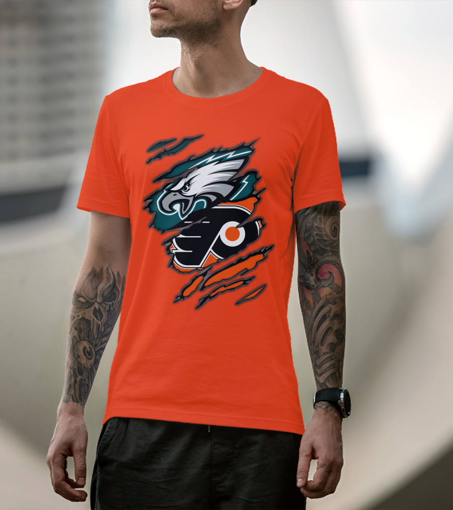 Philadelphia Eagles Flyers Logo Mashup T-Shirt