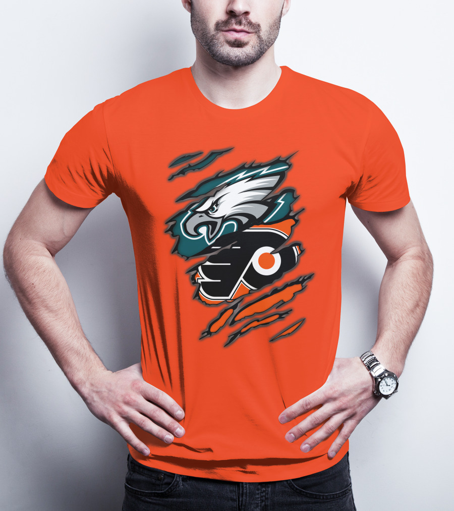 Philadelphia Eagles Flyers Logo Mashup T-Shirt