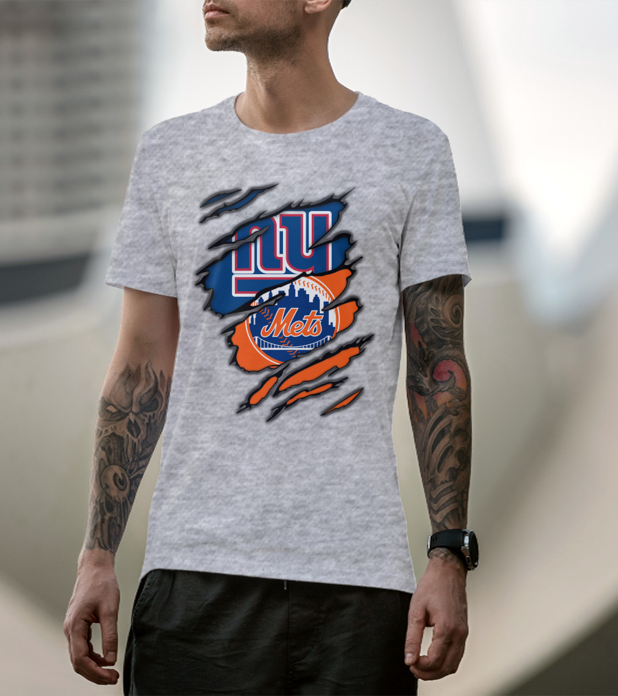 New York Giants Mets Crossover Claw Marks T-Shirt