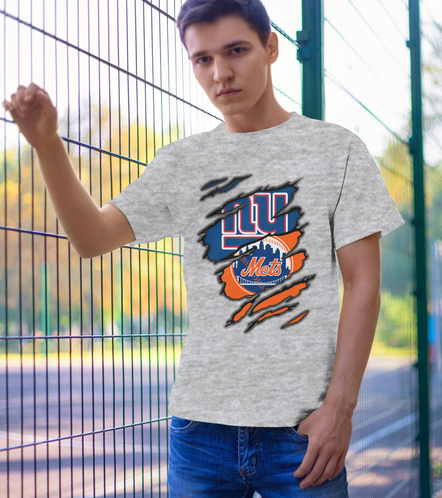 New York Giants Mets Crossover Claw Marks T-Shirt