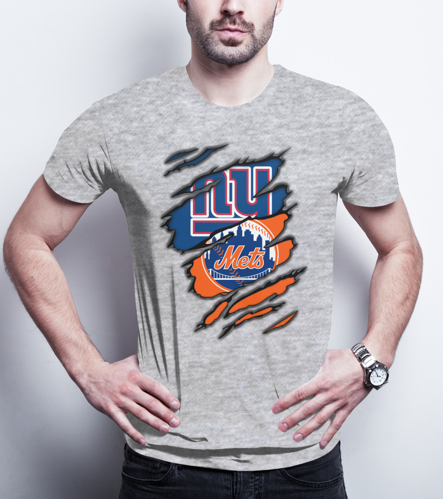 New York Giants Mets Crossover Claw Marks T-Shirt