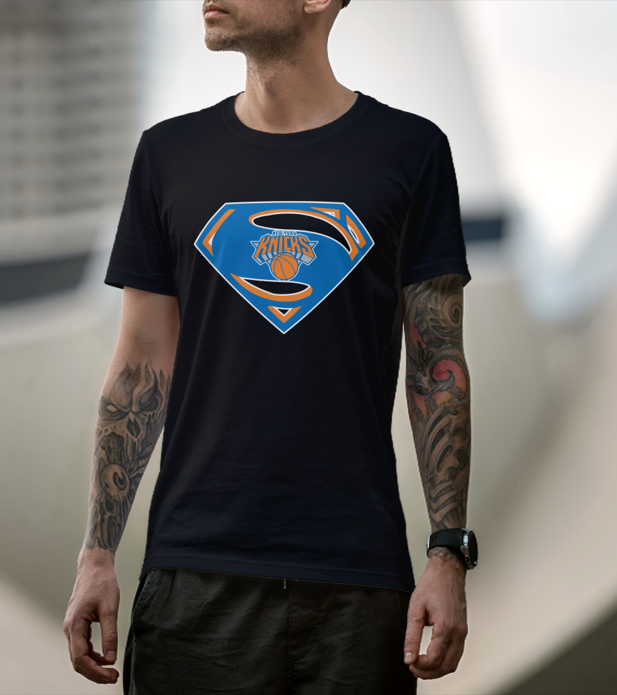 New York Knicks Superman Logo Basketball T-Shirt