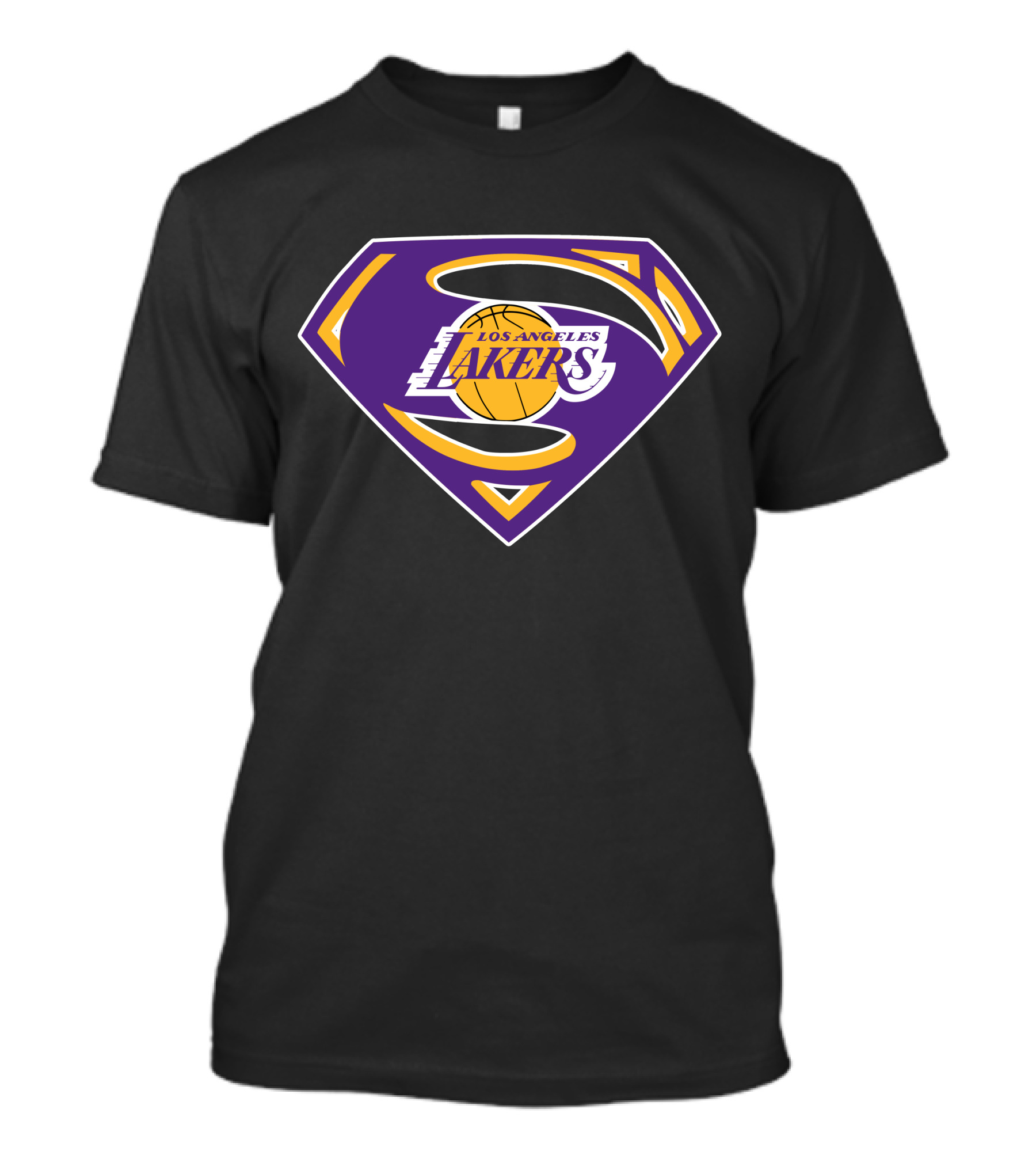 Los Angeles Lakers Purple Superman Shield T-Shirt