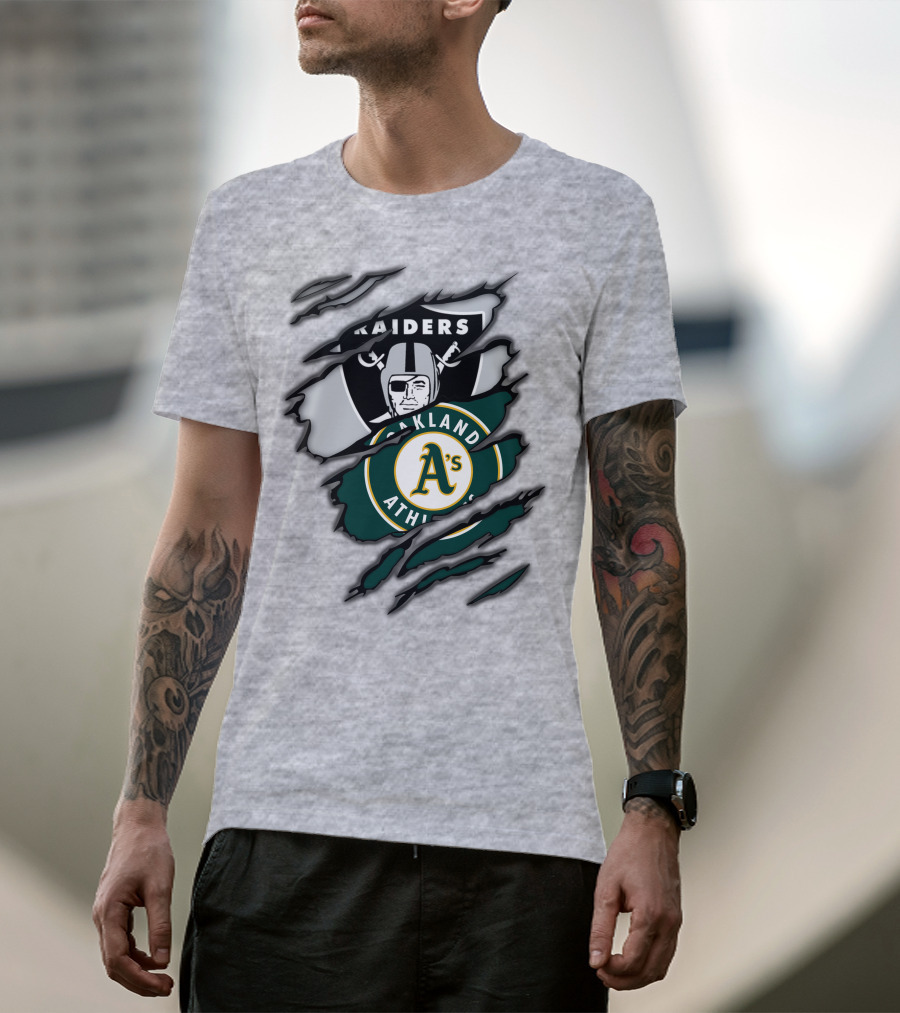 Raiders Oakland Athletics A's Logo Crossover T-Shirt