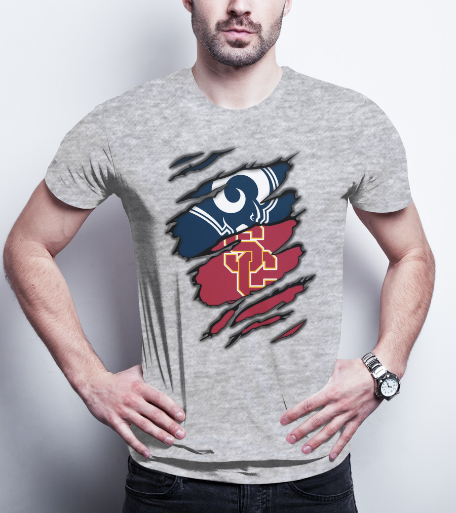Rams USC Trojans Claw Marks T-Shirt