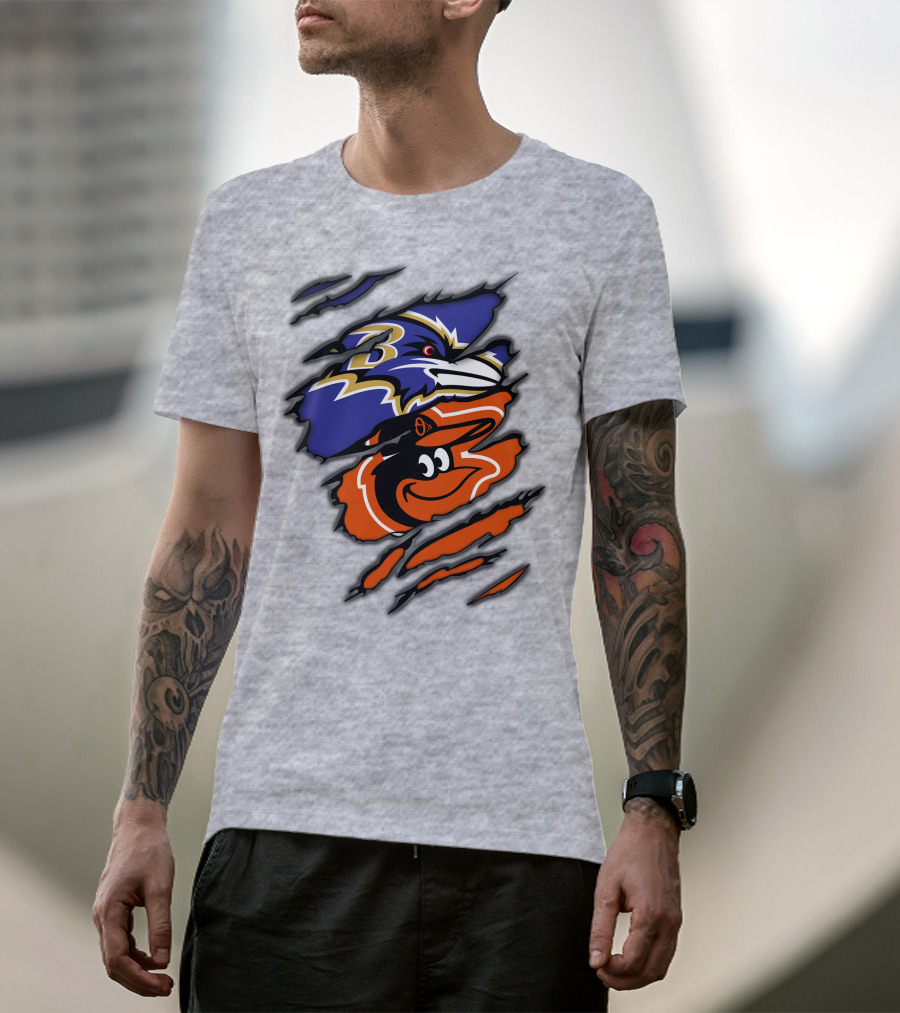Baltimore Ravens Orioles Logo Mashup T-Shirt