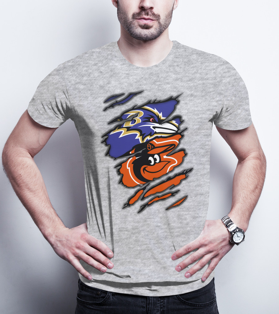 Baltimore Ravens Orioles Logo Mashup T-Shirt