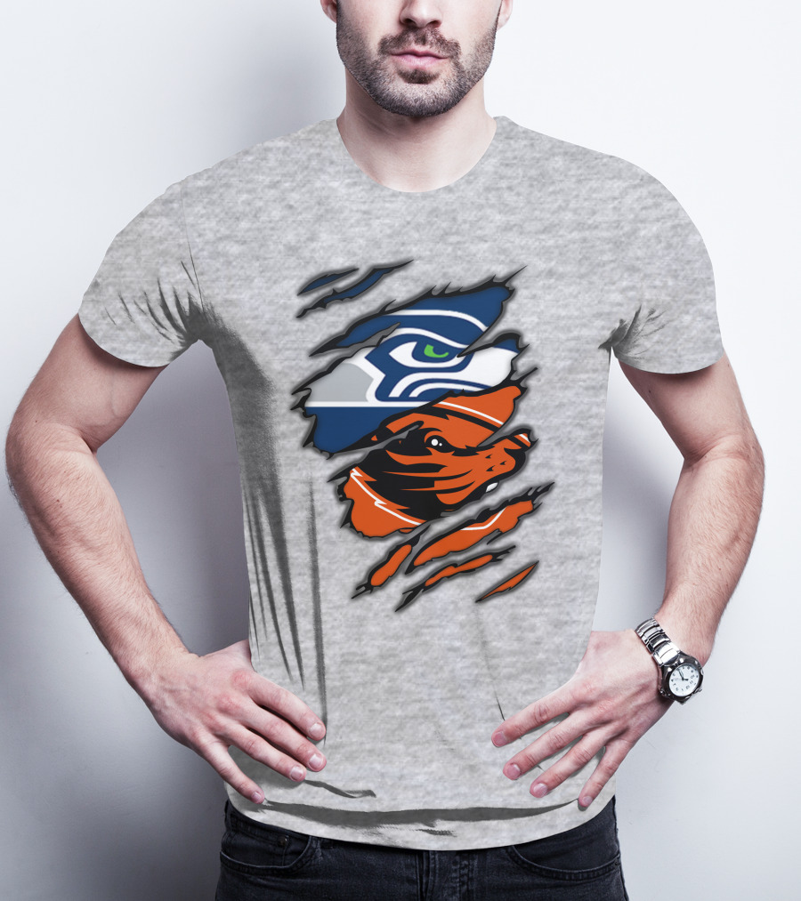 Seahawks Beavers Logo Slash Fusion T-Shirt