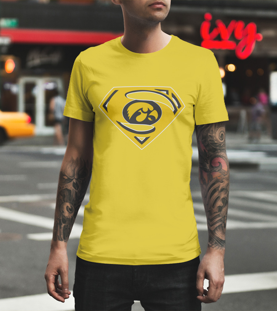 Superman Iowa Hawkeyes Emblem T-Shirt