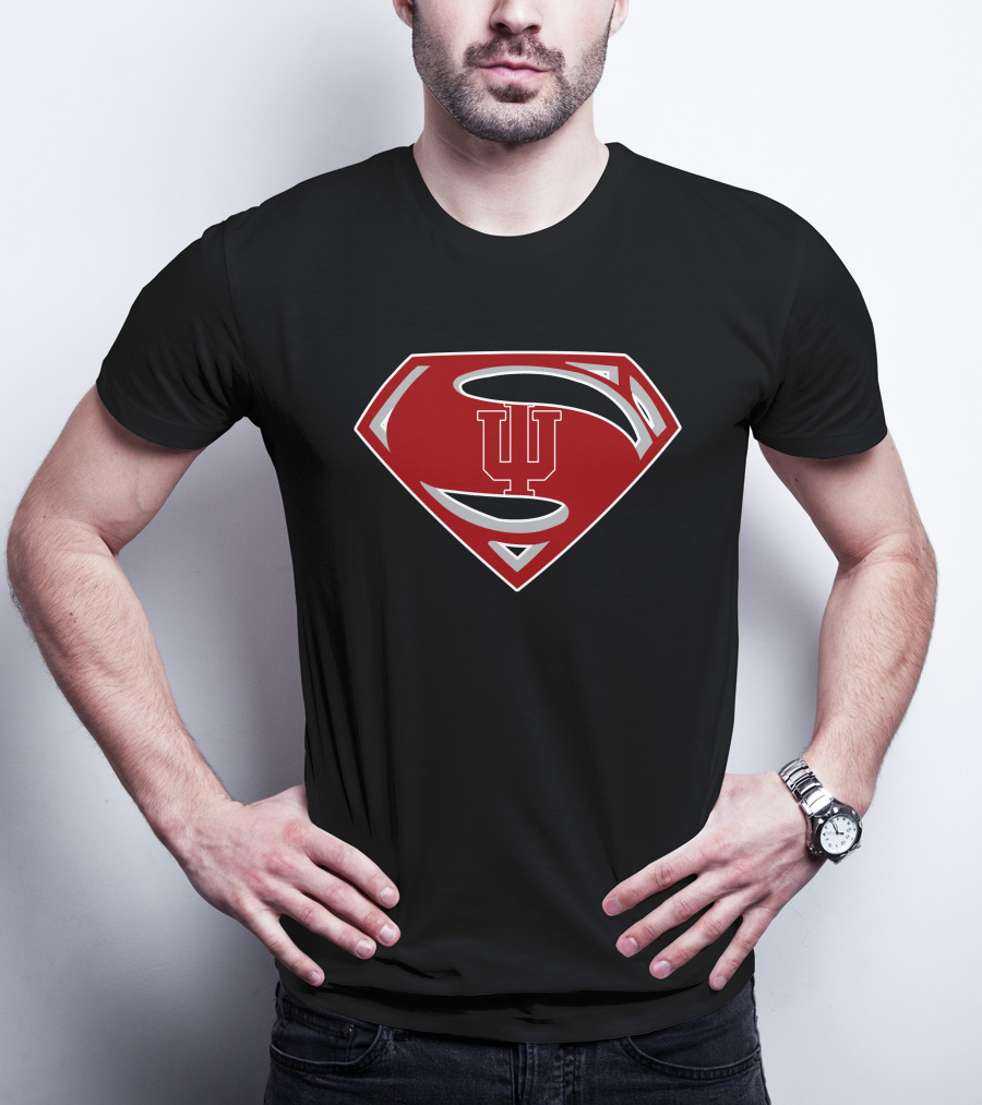 Superman Indiana Hoosiers IU Logo Emblem T-Shirt