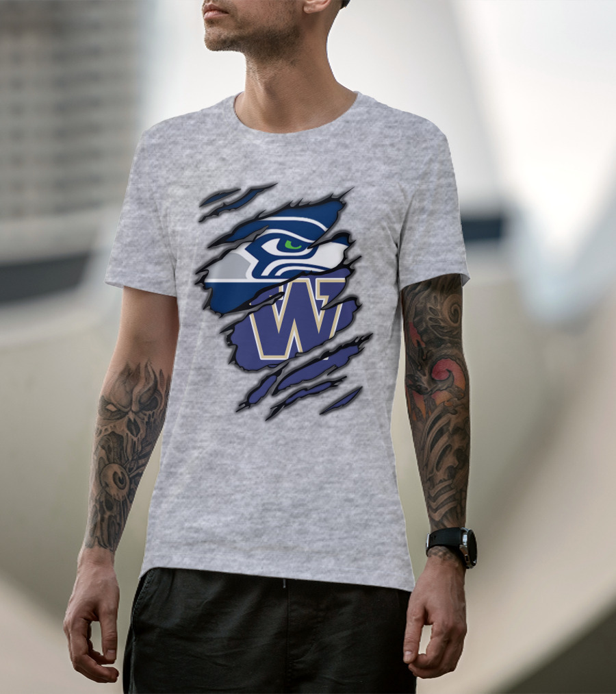 Seahawks Huskies W Logo Combo T-Shirt