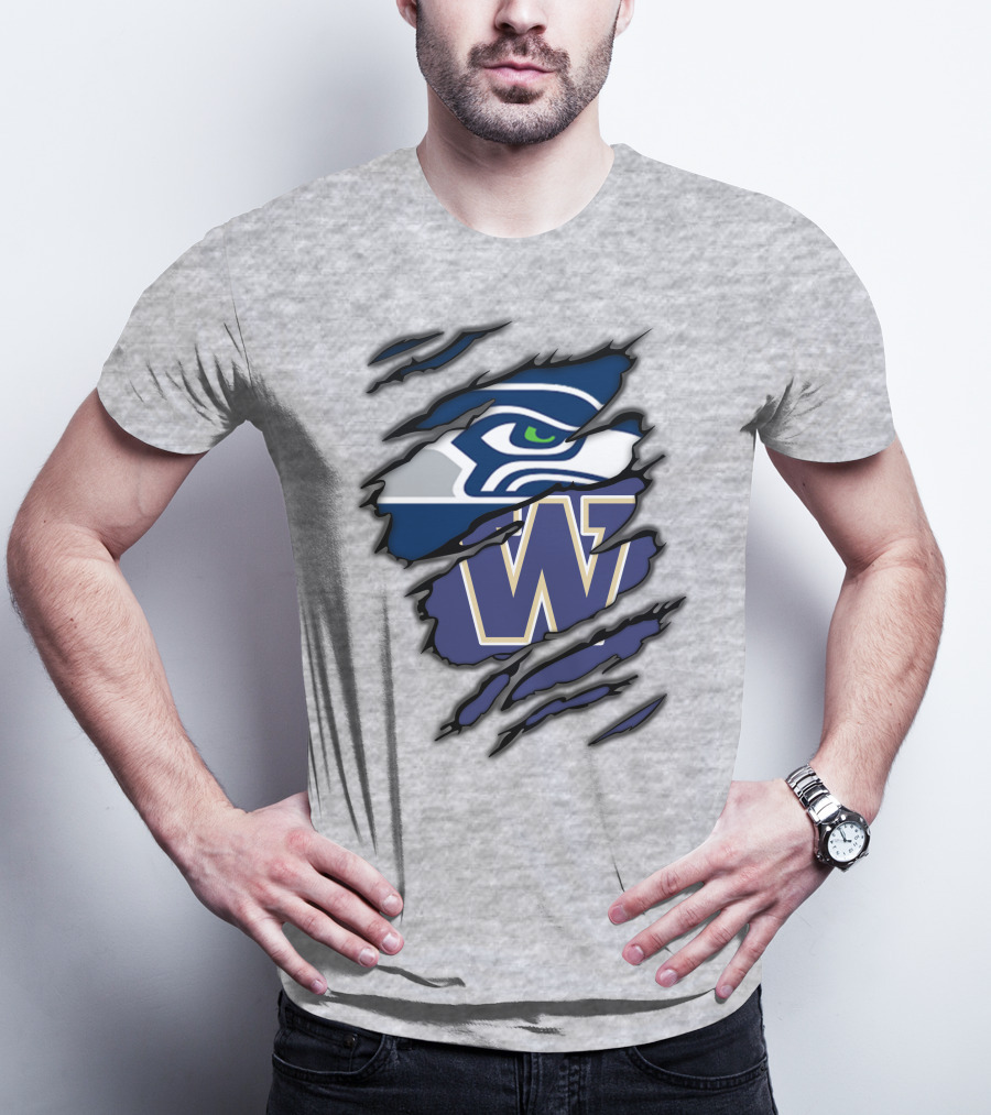Seahawks Huskies W Logo Combo T-Shirt