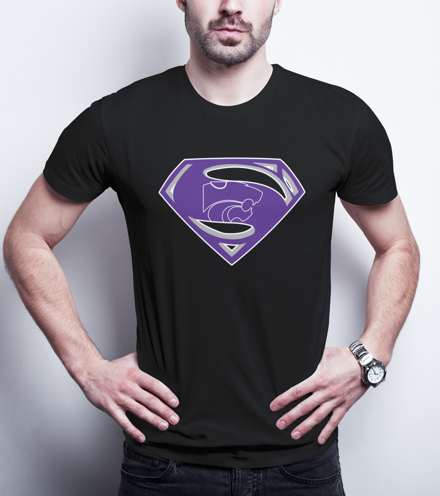 Superman Kansas State Wildcats Logo Fusion T-Shirt