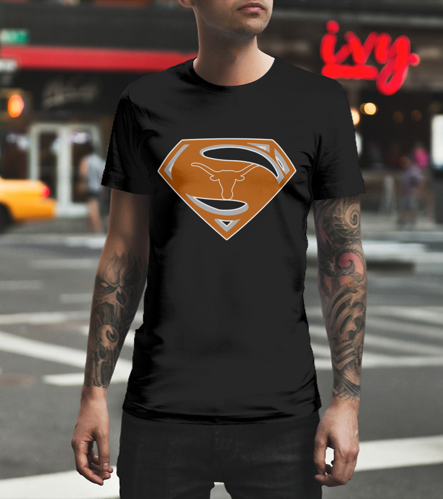 Superman Texas Longhorns Logo Fusion T-Shirt