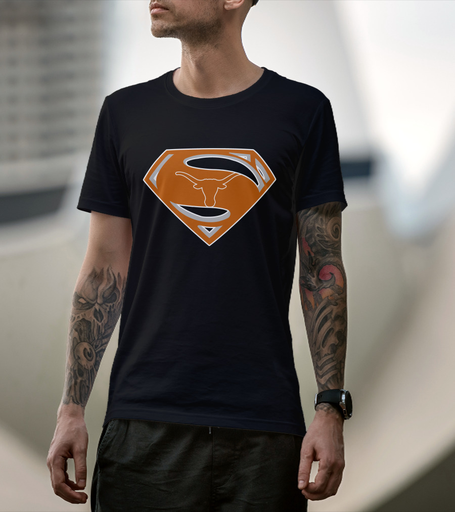 Superman Texas Longhorns Logo Fusion T-Shirt
