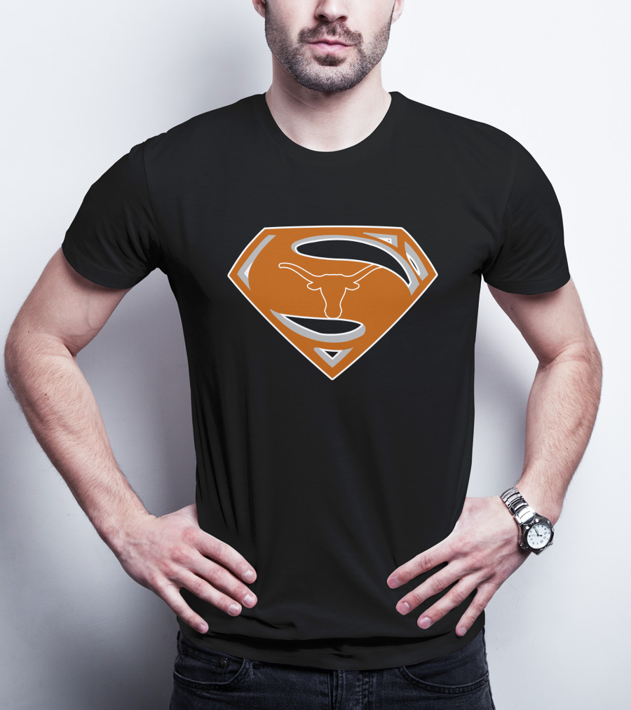 Superman Texas Longhorns Logo Fusion T-Shirt