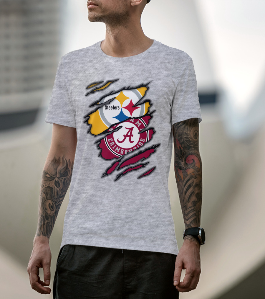 Steelers Alabama Crimson Tide Rip T-Shirt