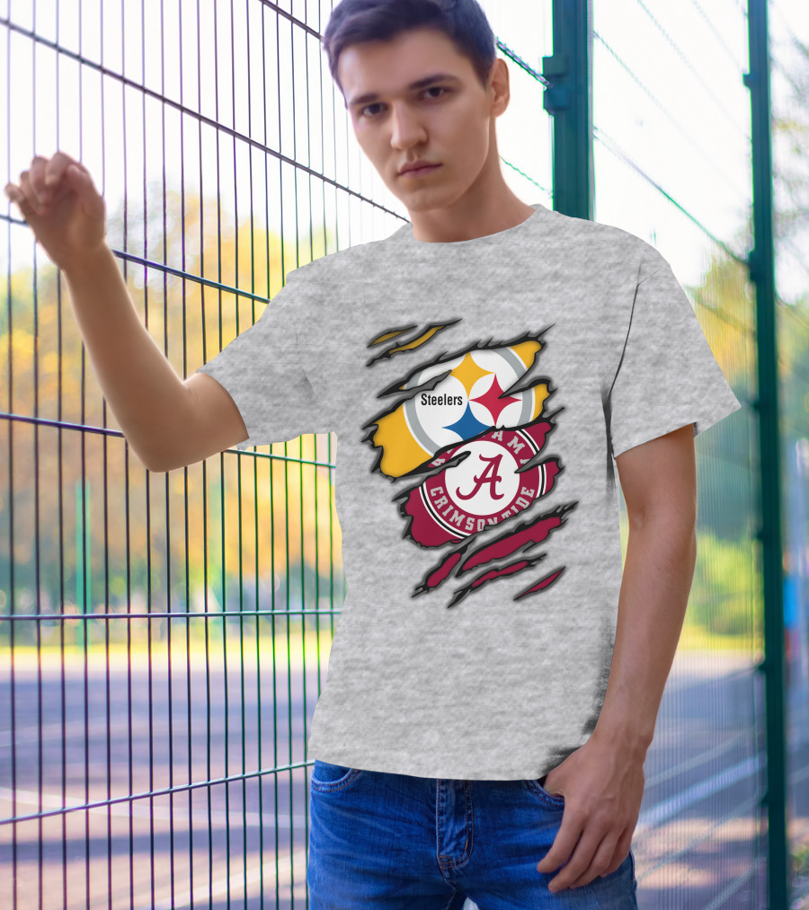 Steelers Alabama Crimson Tide Rip T-Shirt