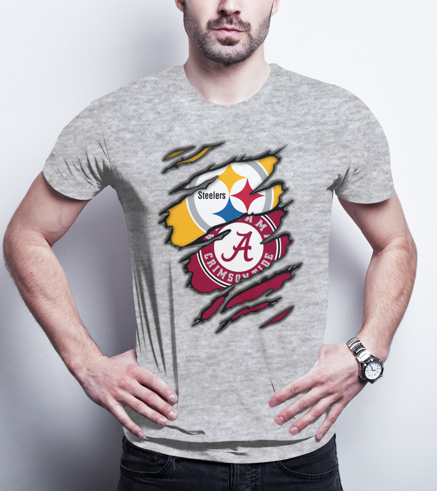 Steelers Alabama Crimson Tide Rip T-Shirt